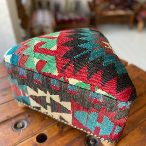 Triangle Kilim Ottoman, Kilim Ottoman Stool, Kilim Foot Rest, Beech ...