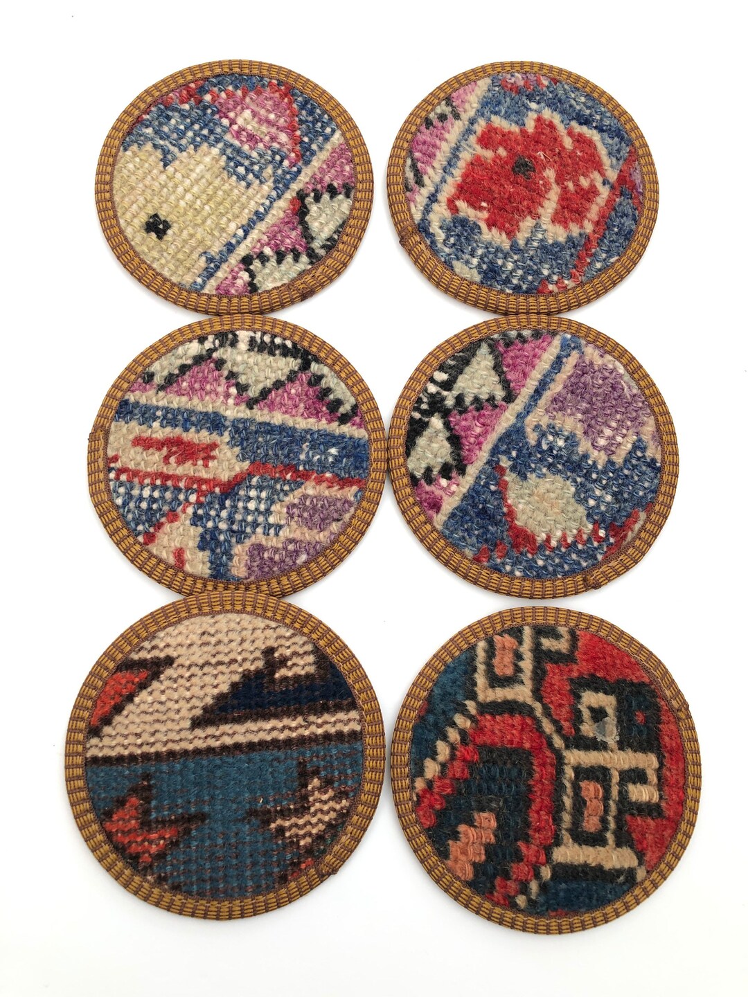 Vintage Carpet Coasters /coaster/drink Coasters /45inch /home - Etsy