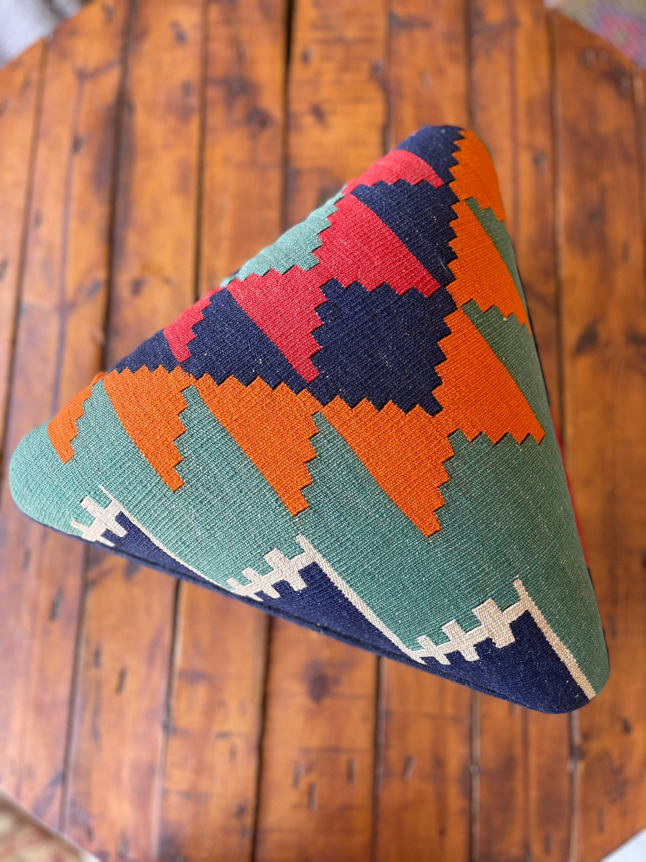 Kilim Ottoman Stool / Kilim Foot Rest / Beech Wood Stool /vintage ...