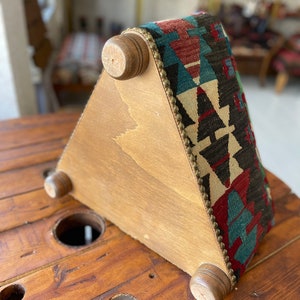 Triangle Kilim Ottoman, Kilim Ottoman Stool, Kilim Foot Rest, Beech ...