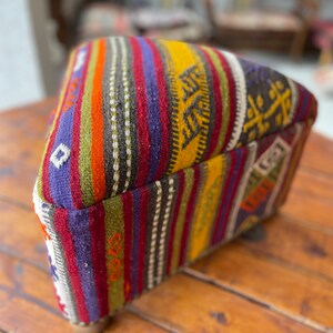 Triangle Kilim Ottoman, Kilim Ottoman Stool, Kilim Foot Rest, Beech ...
