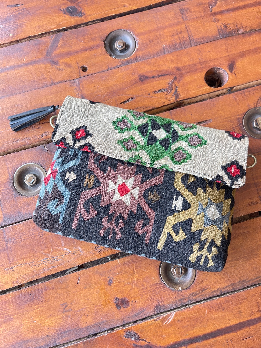 Kilim Clutch Bag, Kilim Bag, Kilim Crossbody Bag, Kilim Leather Bag ...