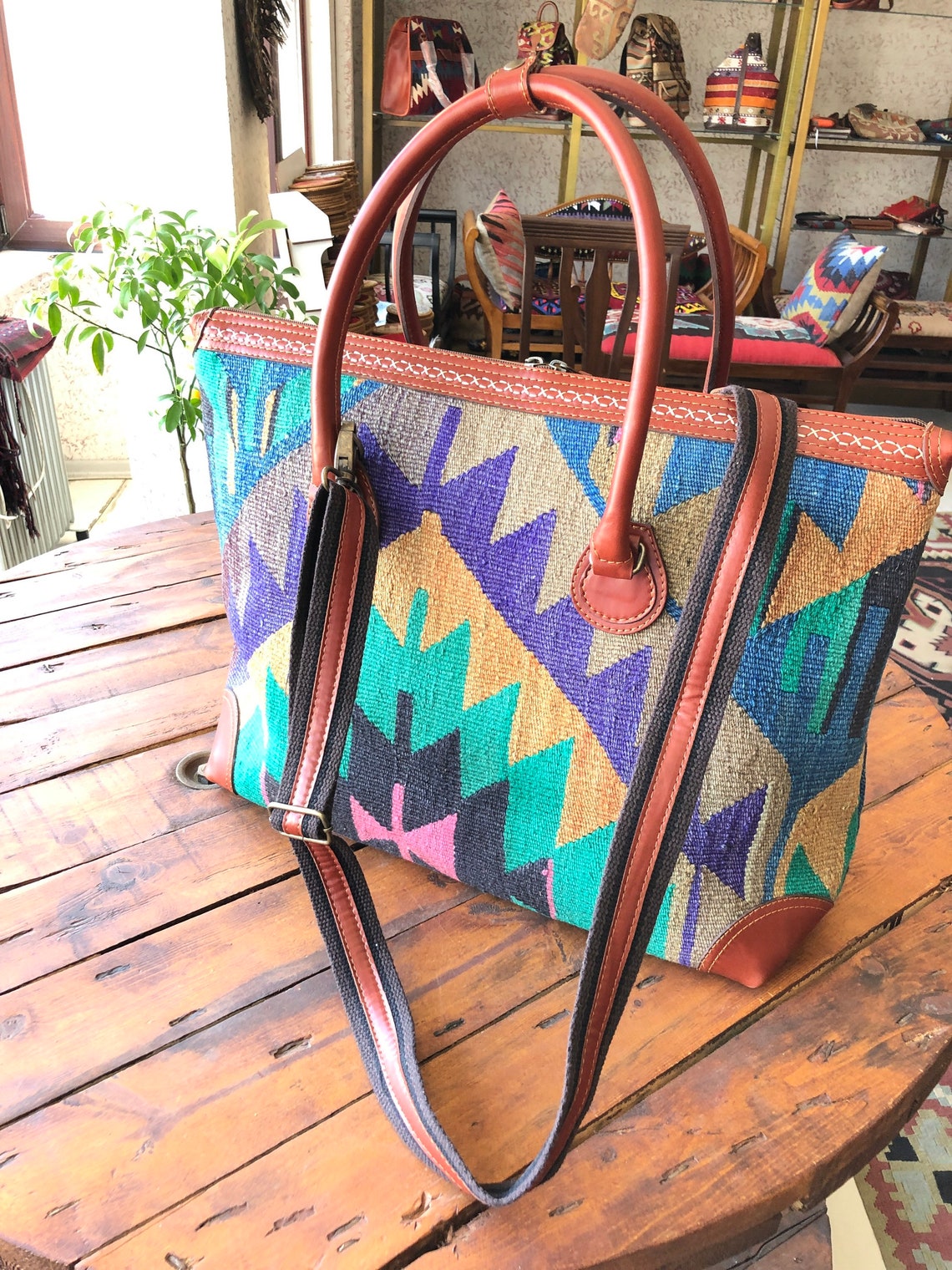 Kilim Travel Bag Kilim Bag Kilim Duffle Bag Old Kilim and | Etsy