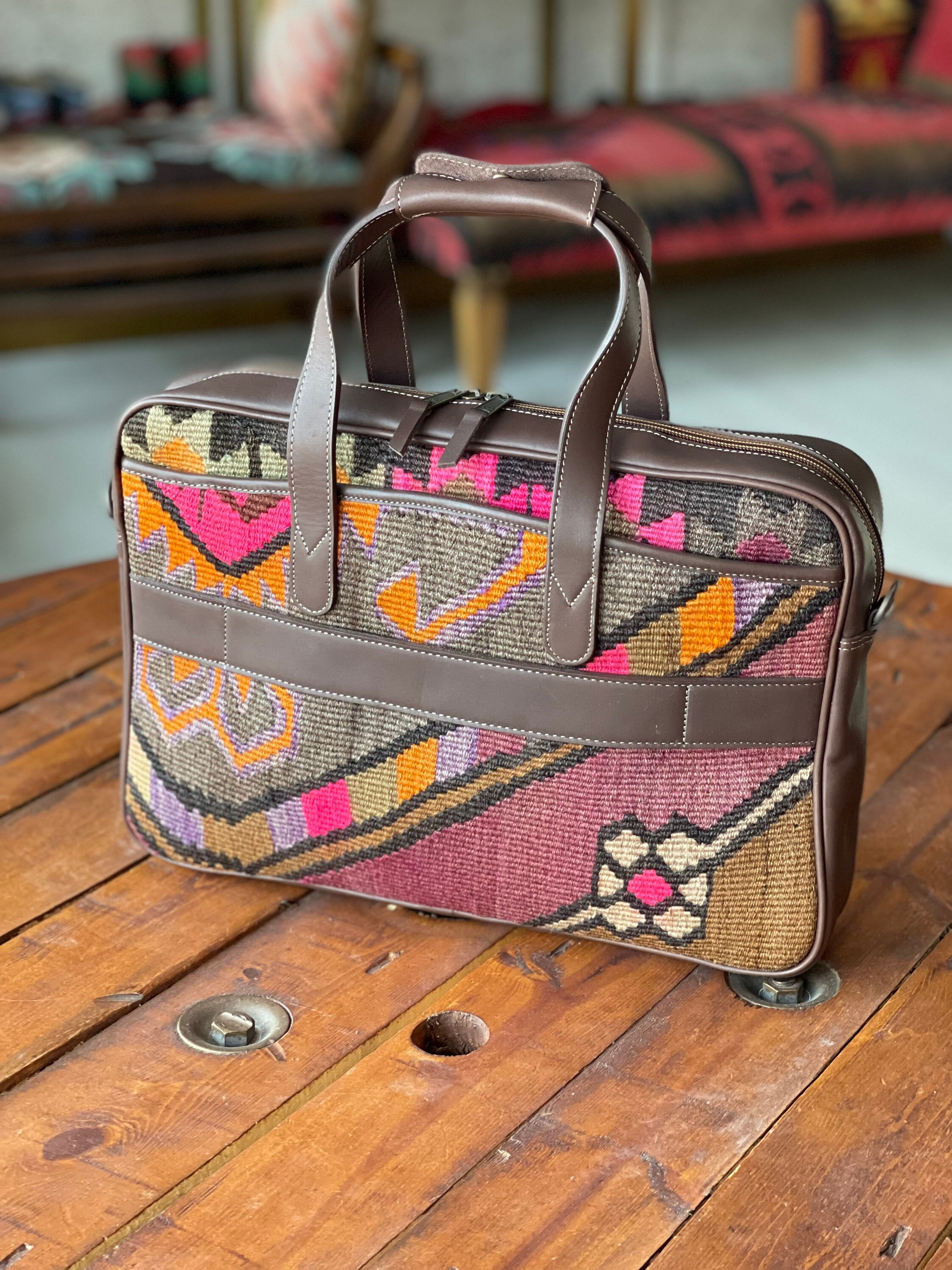 Kilim brief bag Brief Case Leather bag business bag Kilim | Etsy