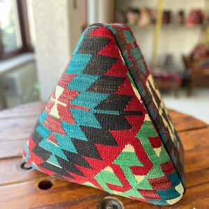 Triangle Kilim Ottoman, Kilim Ottoman Stool, Kilim Foot Rest, Beech ...