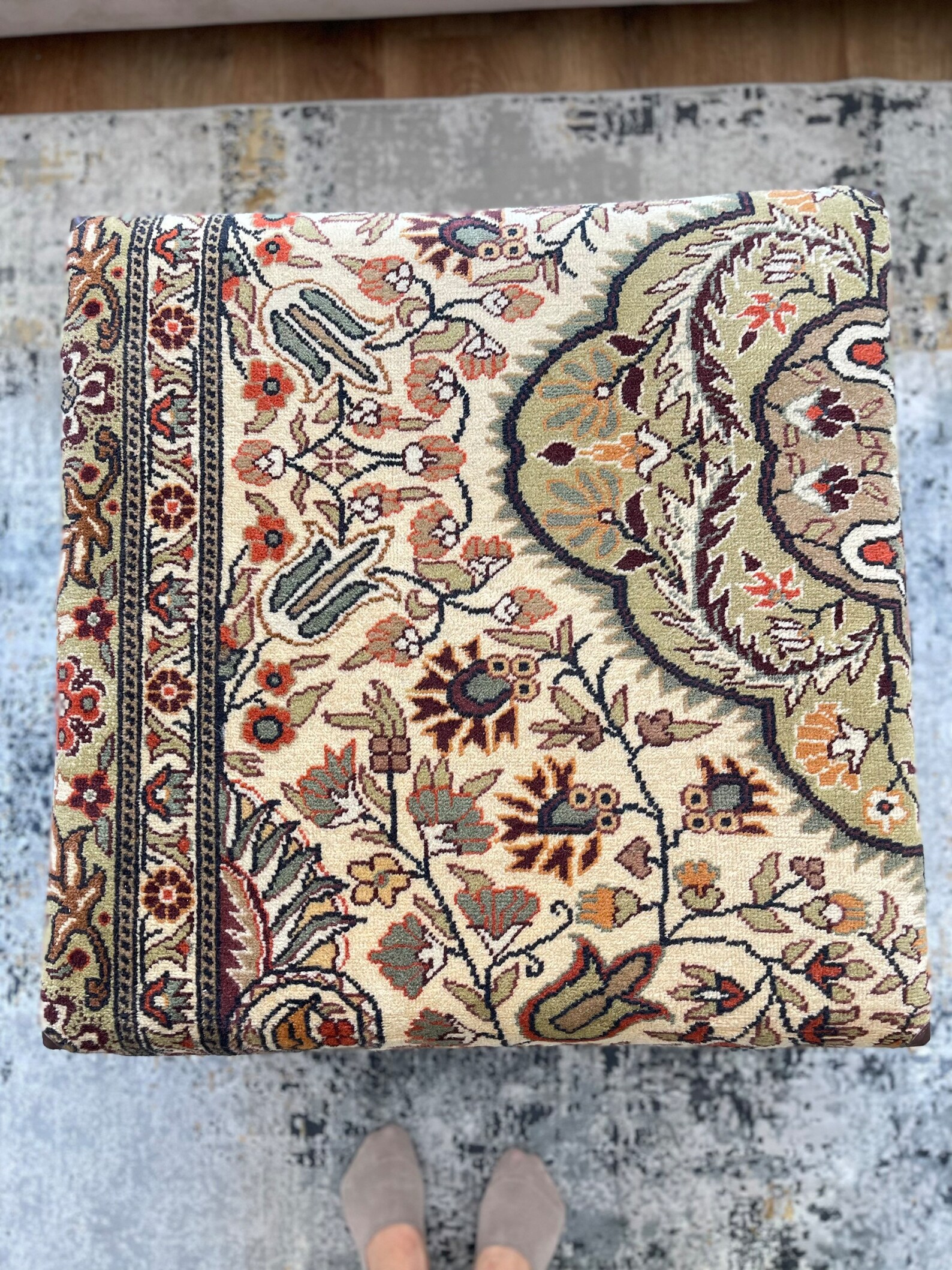 Vintage Rug Coffee Table Square Coffee Table Ottoman Table - Etsy