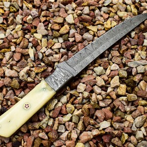 Damascus Steel Handmade Fillet Knife, Chef Knife With Camel Bone Handle ...