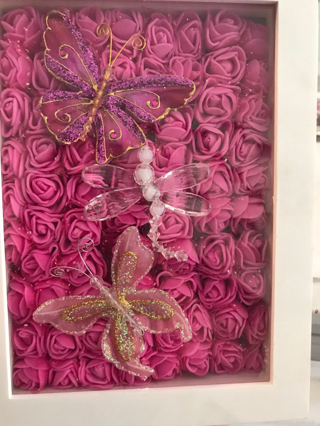 Shadow Box Beautiful Homemade Silk Roses. - Etsy
