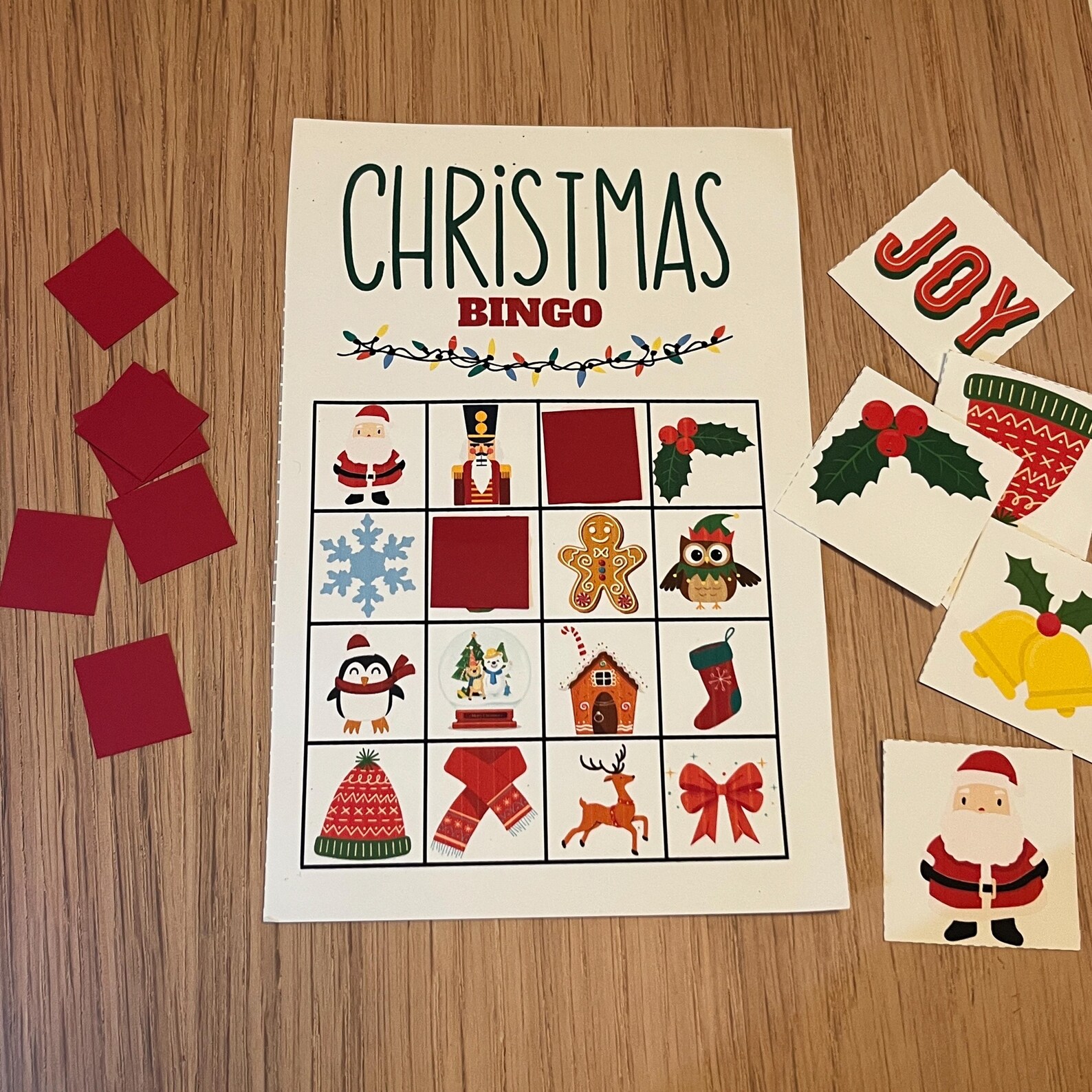 Printable Christmas Theme Bingo Card Game - Etsy
