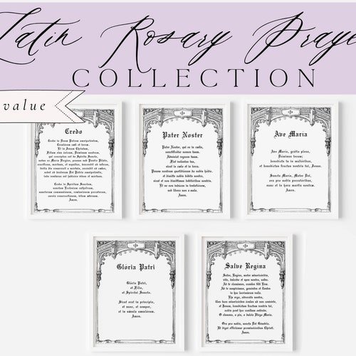 Catholic Prayer Printable 6-pack Our Father Hail Mary Glory - Etsy