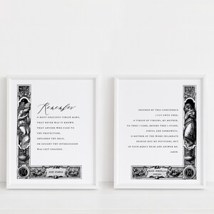 Memorare Two Frame Printable Wall Art - Remember, O Most Gracious ...