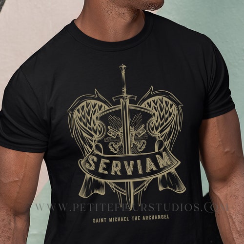 Serviam Catholic Mens Tee Shirt Saint Michael the Archangel I - Etsy
