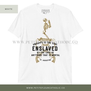 St. Augustine Quote Catholic Men's T-shirt - Unhappy is the Soul ...