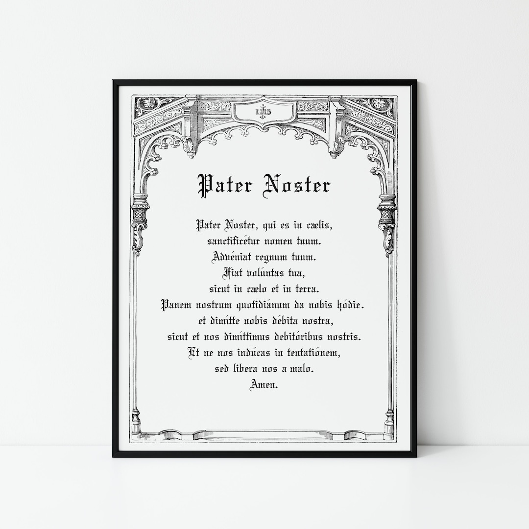 Pater Noster Traditional Catholic Printable Prayer Latin Mass Catholic ...