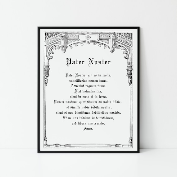 Pater Noster Traditional Catholic Printable Prayer Latin | Etsy