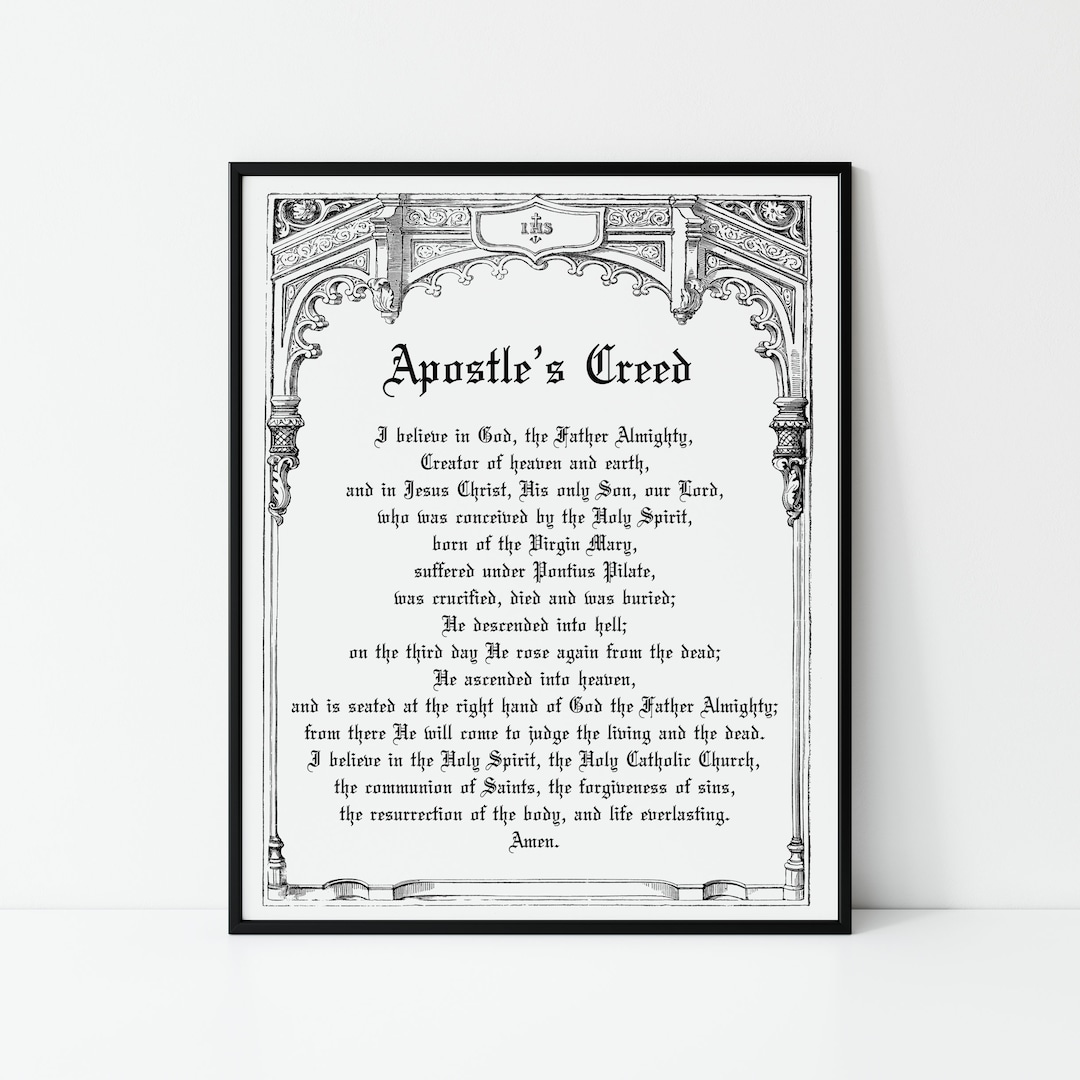 Apostle's Creed Catholic Printable Prayer - Catholic Rosary Prayers ...