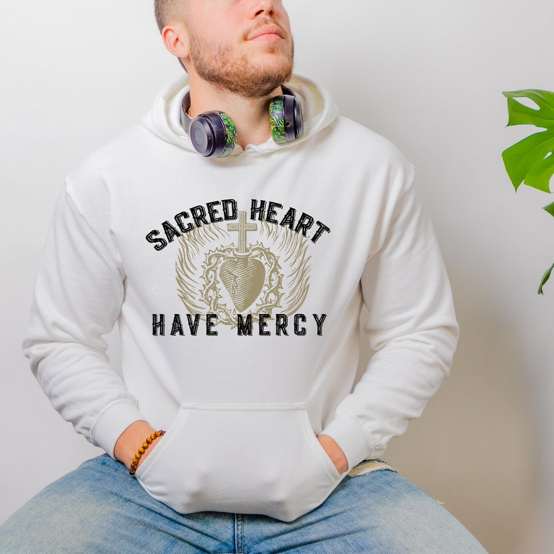 Sacred Heart of Jesus Catholic Men's Hoodie - Traditional Catholic Gift ...