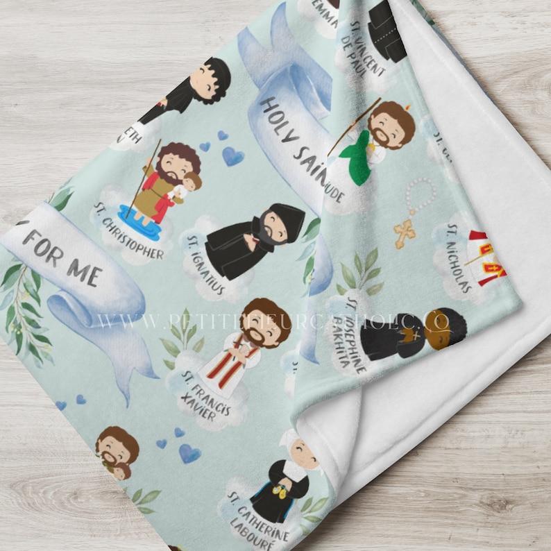 Holy Saints of Heaven Catholic Throw Blanket Catholic - Etsy
