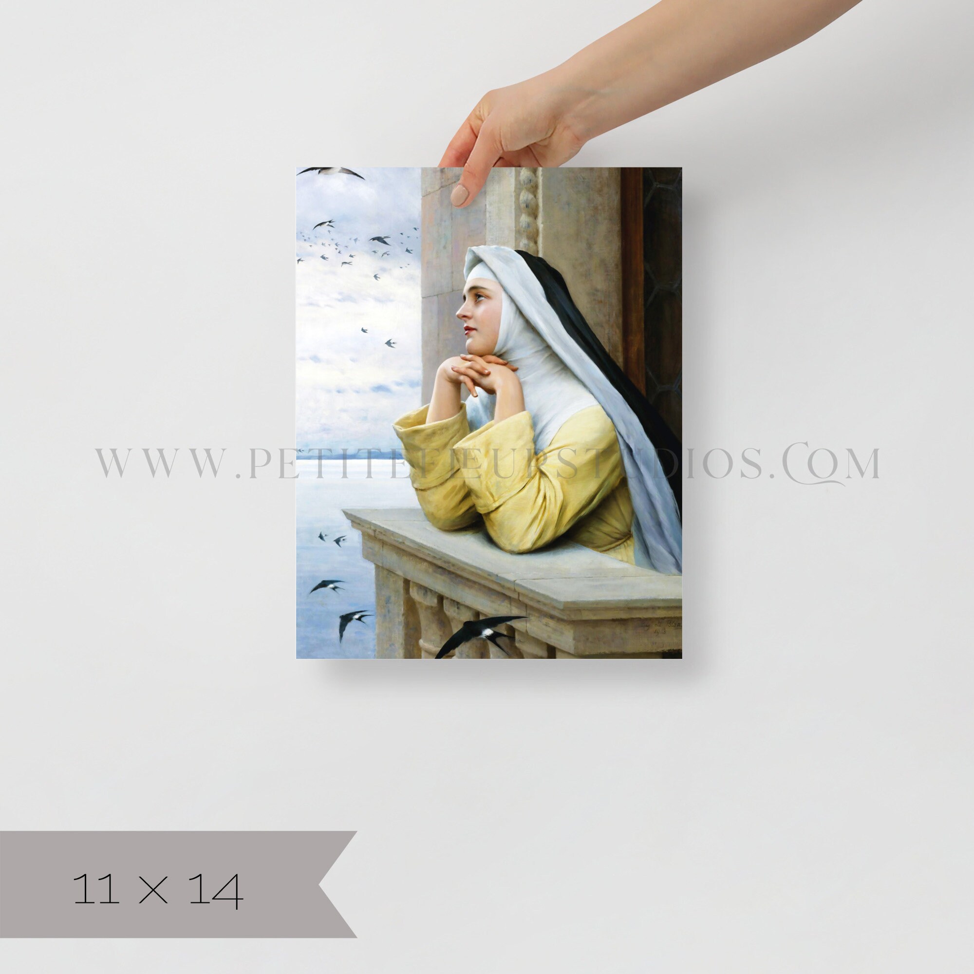 PRINTED Sacred Art "nun Looking Out the Window" by Edmund Blair ...