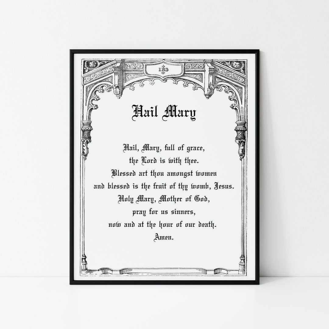 Hail Mary Catholic Printable Prayer - Catholic Rosary Prayers ...