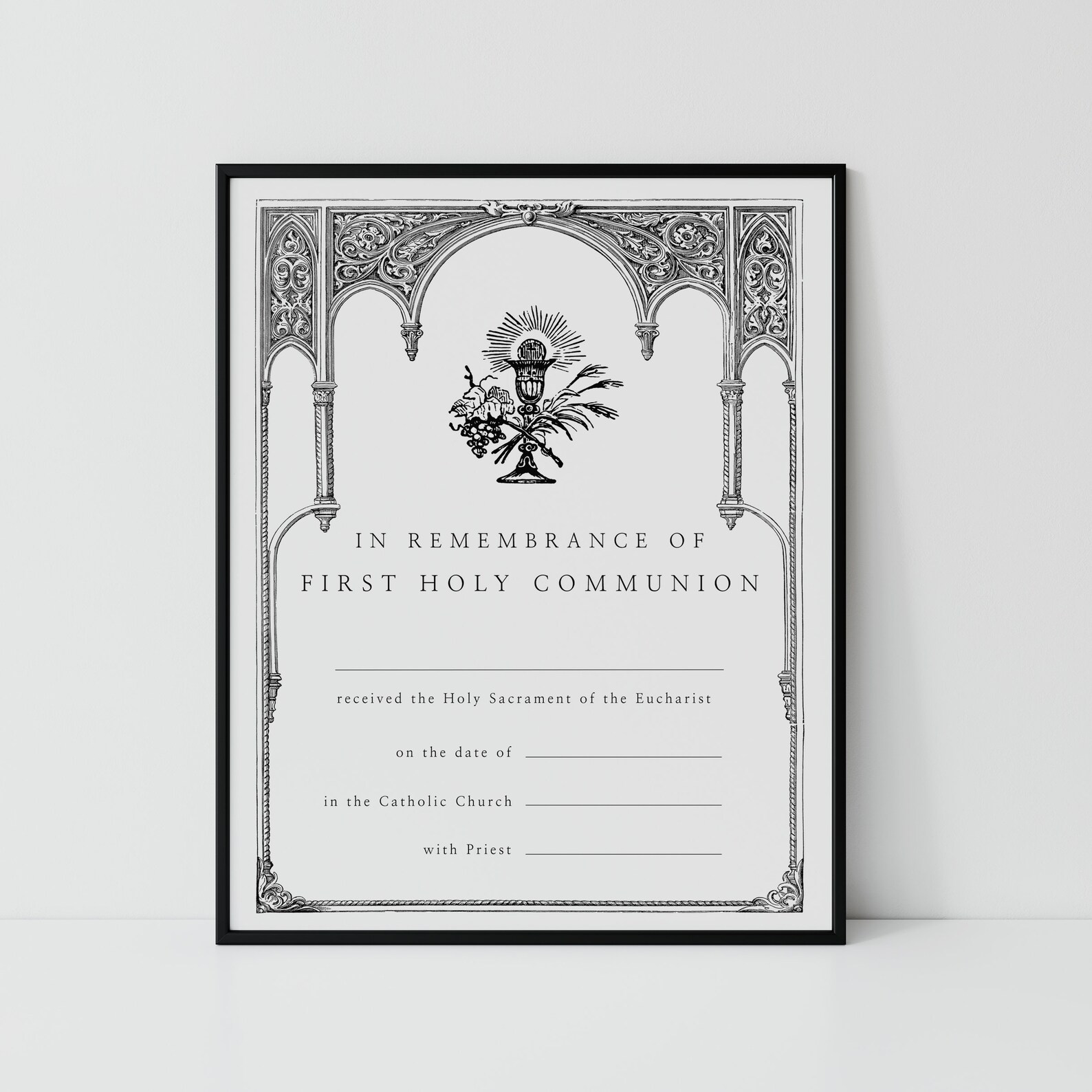 First Holy Communion Printable Certificate - Catholic Sacrament ...
