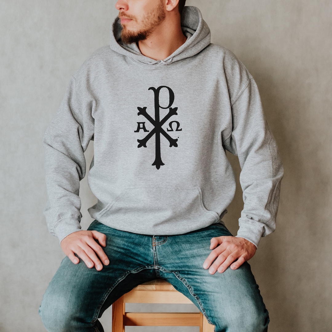 Chi Rho Catholic Men's Hoodie Catholic Father's Day Gift Traditional ...