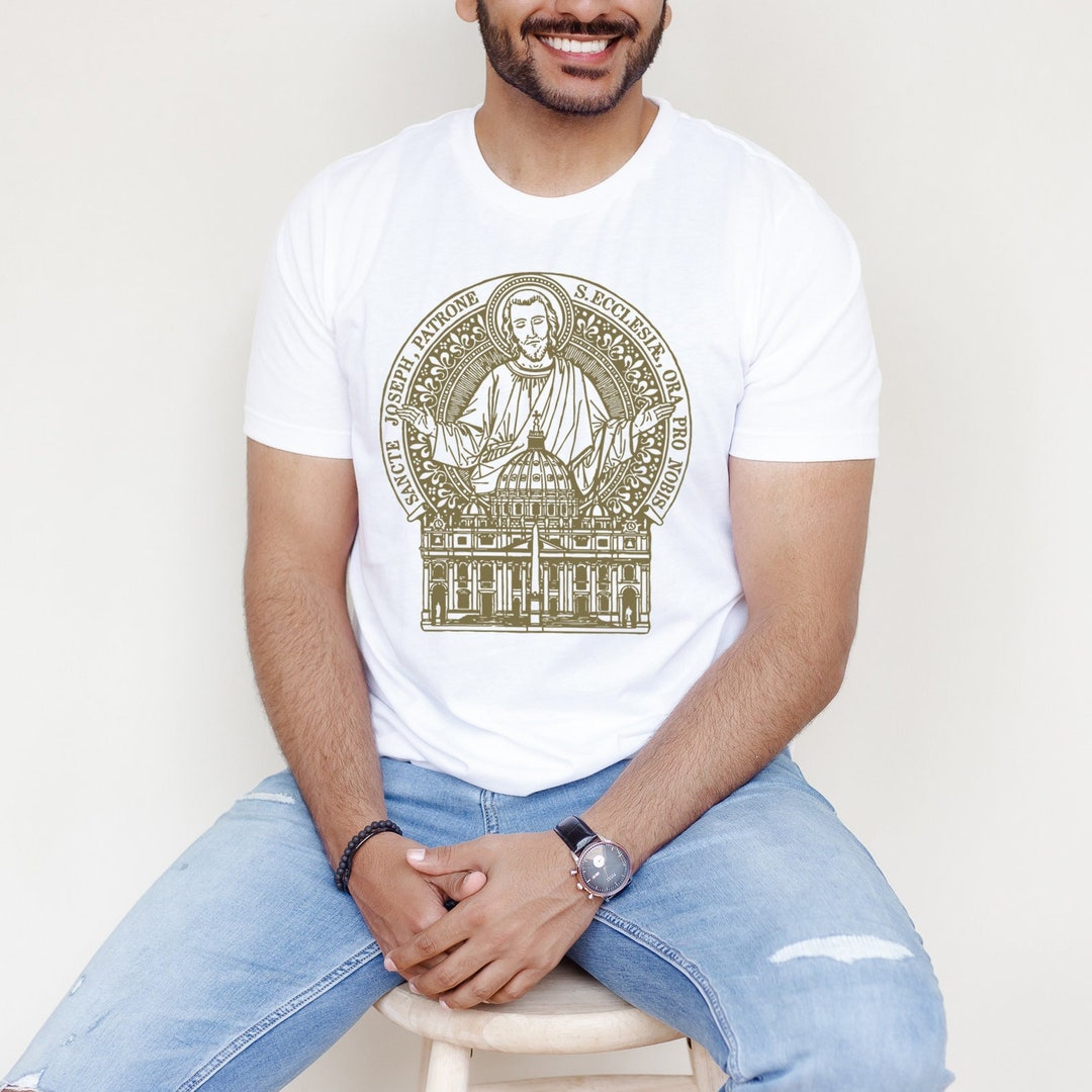 St. Joseph Patron of the Universal Church Catholic Men's T-shirt - St ...