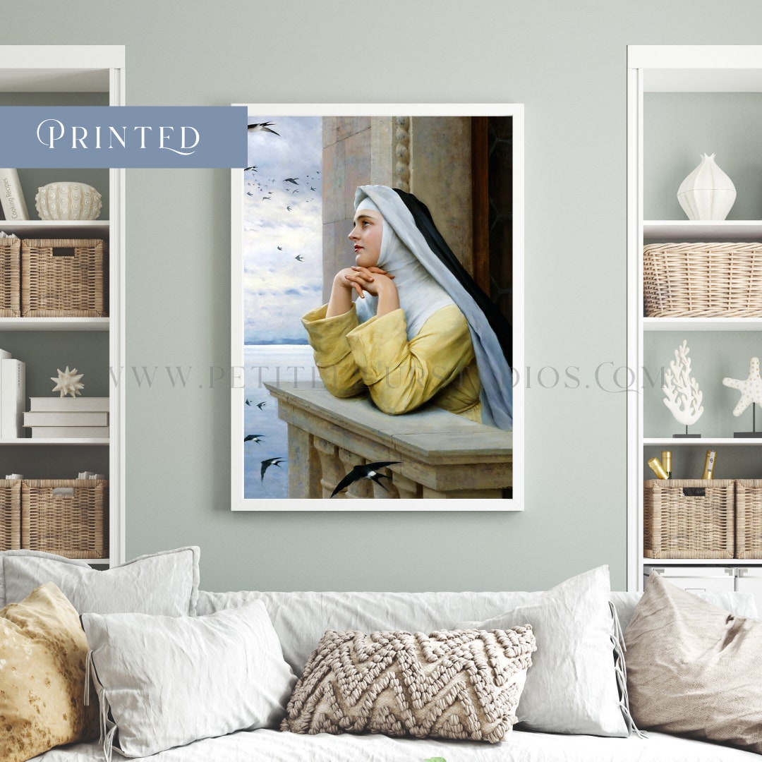 PRINTED Sacred Art "nun Looking Out the Window" by Edmund Blair ...