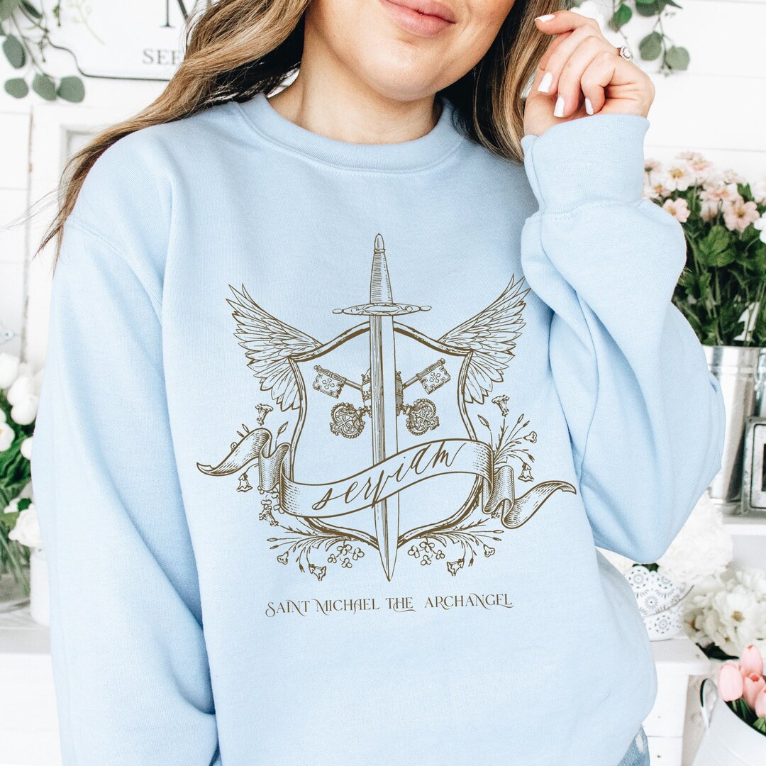 Serviam "i Will Serve" Catholic Women's Sweatshirt - St. Michael the ...