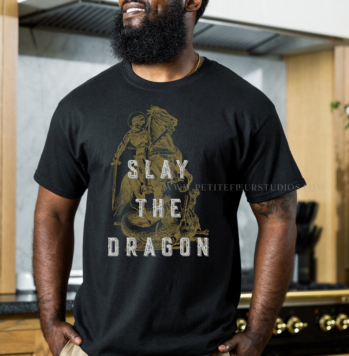 St. George Catholic Men's T-shirt Slay the Dragon Tee - Etsy