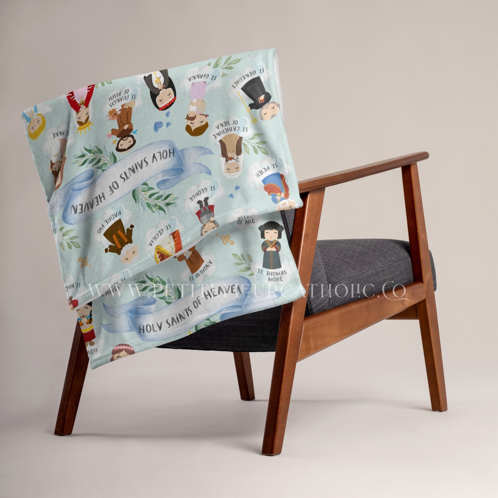 Holy Saints of Heaven Catholic Throw Blanket Catholic Children's Gift ...