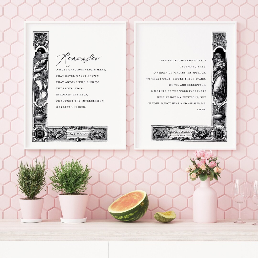 Memorare Two Frame Printable Wall Art - Remember, O Most Gracious ...