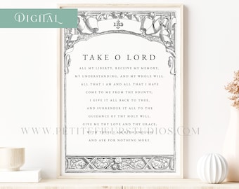 Suscipe Prayer Printable Instant Download St. Ignatius of - Etsy