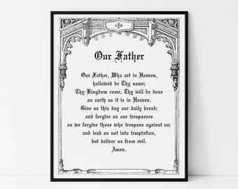 Our Father Printable Prayer Digital Download Catholic Wall Art Catholic ...