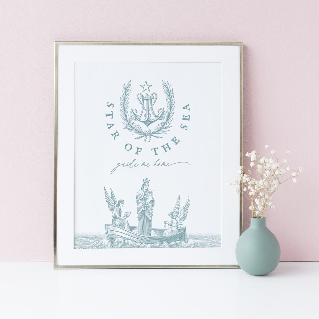 Stella Maris, Star of the Sea Printable Wall Art - Catholic Nautical ...