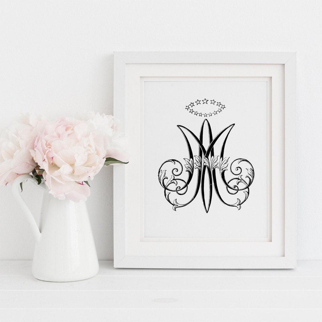 Auspice Maria Printable Wall Art - Traditional Catholic Marian Devotion ...