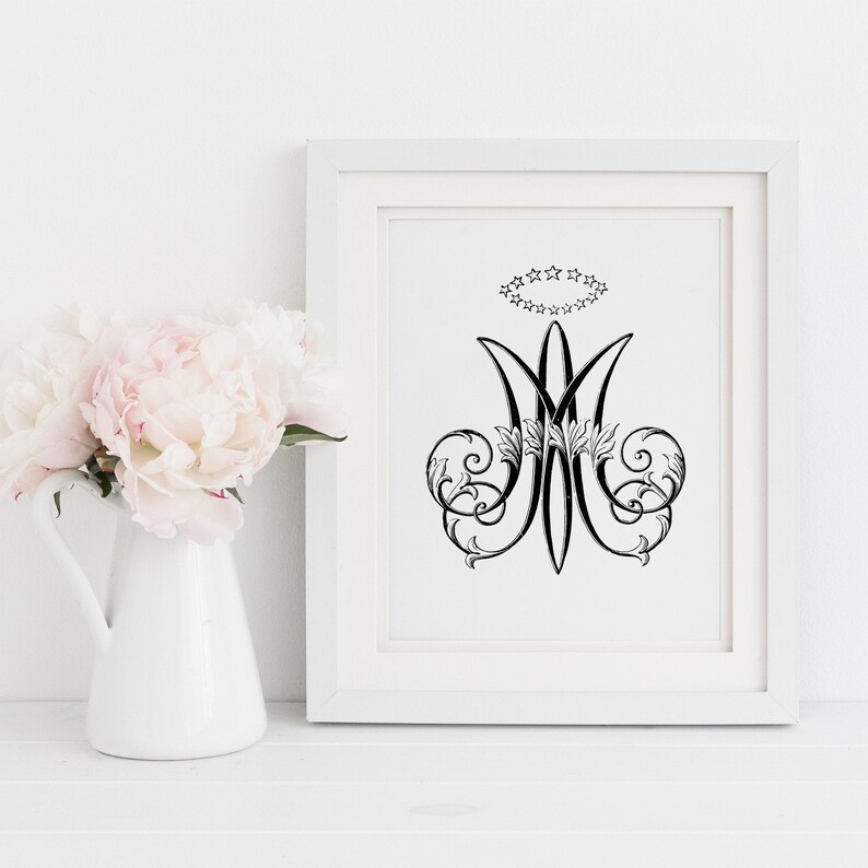 Auspice Maria Printable Wall Art - Traditional Catholic Marian Devotion ...