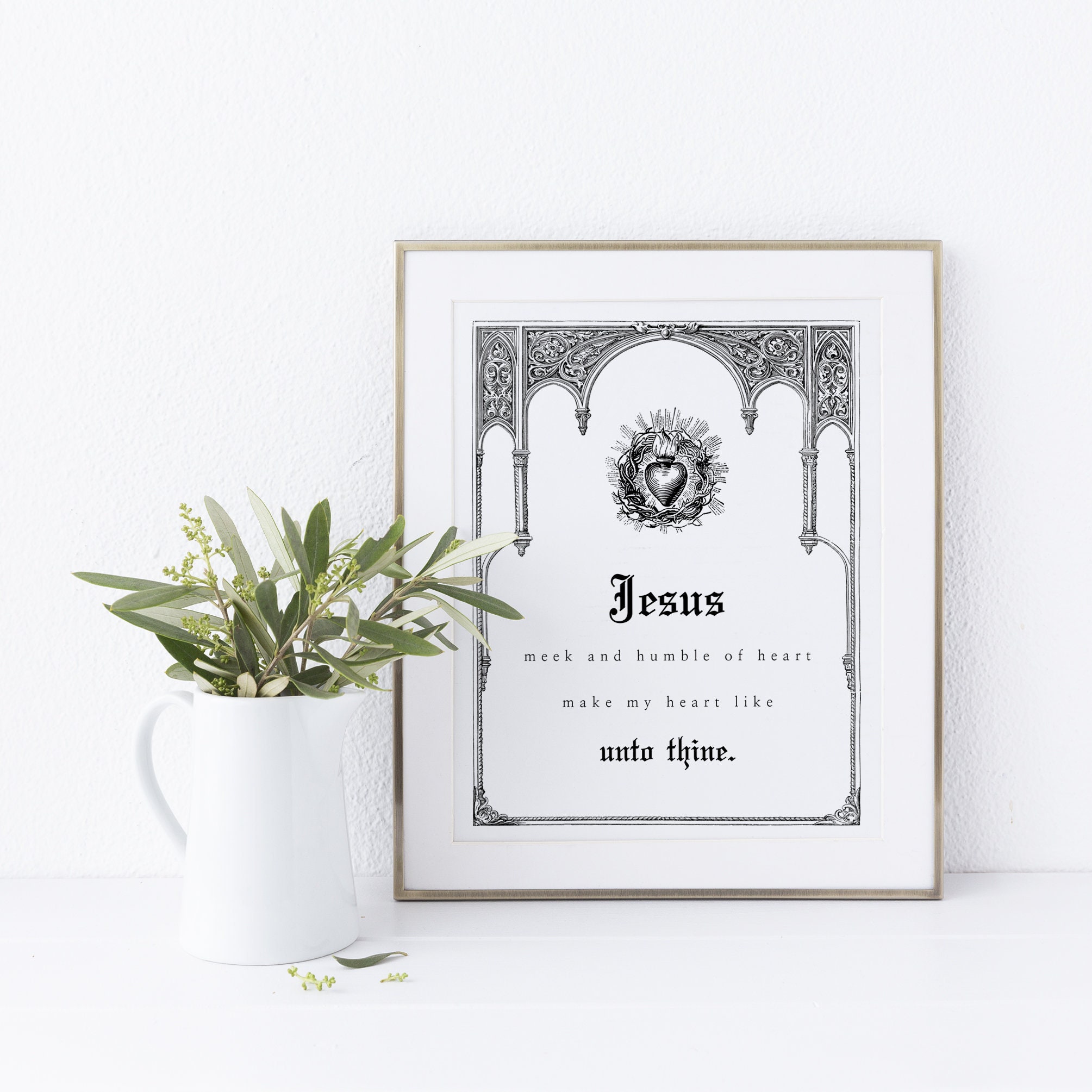Jesus Meek and Humble of Heart Prayer Printable Wall Art - Etsy UK