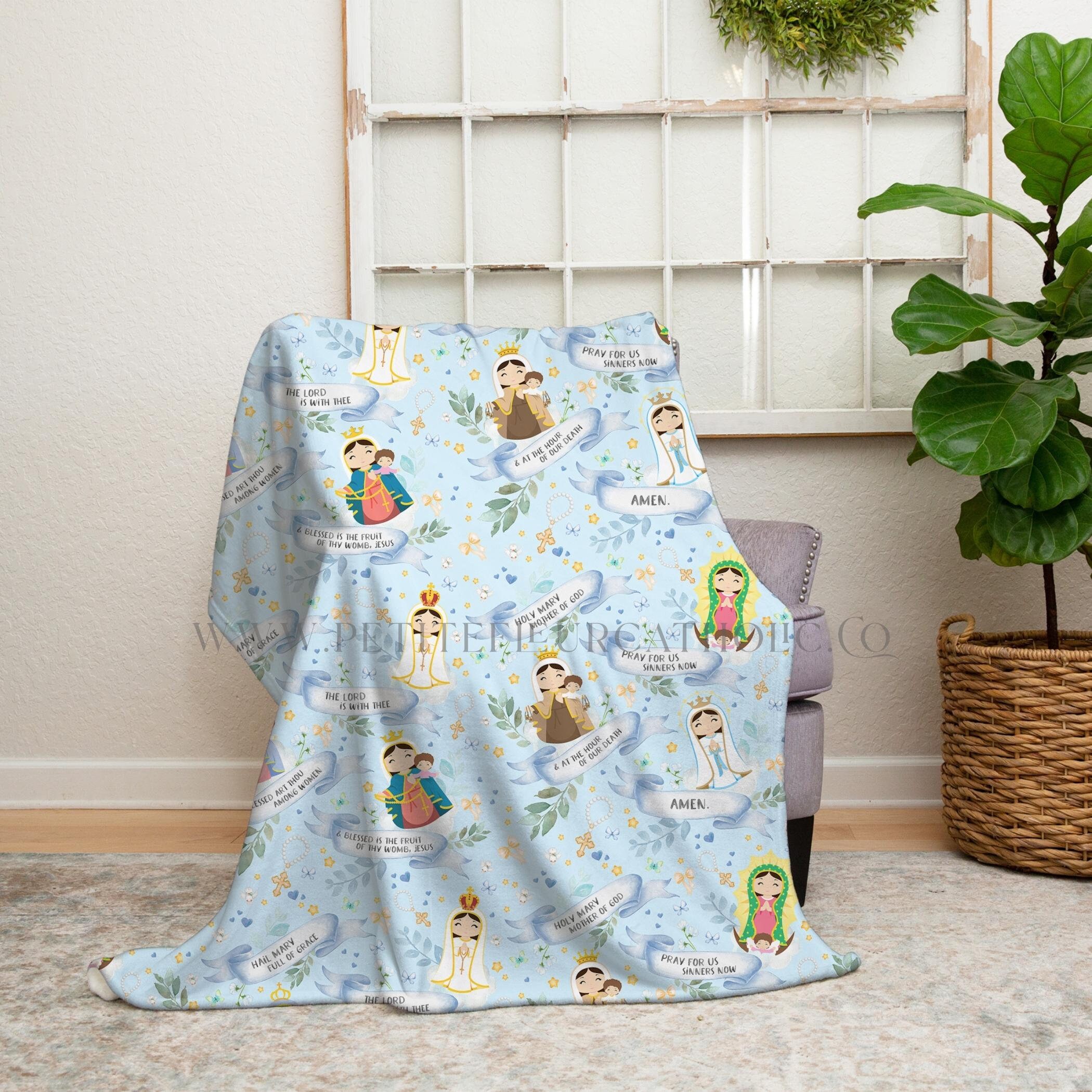 Hail Mary Full of Grace Marian Throw Blanket Our Lady Rosary - Etsy