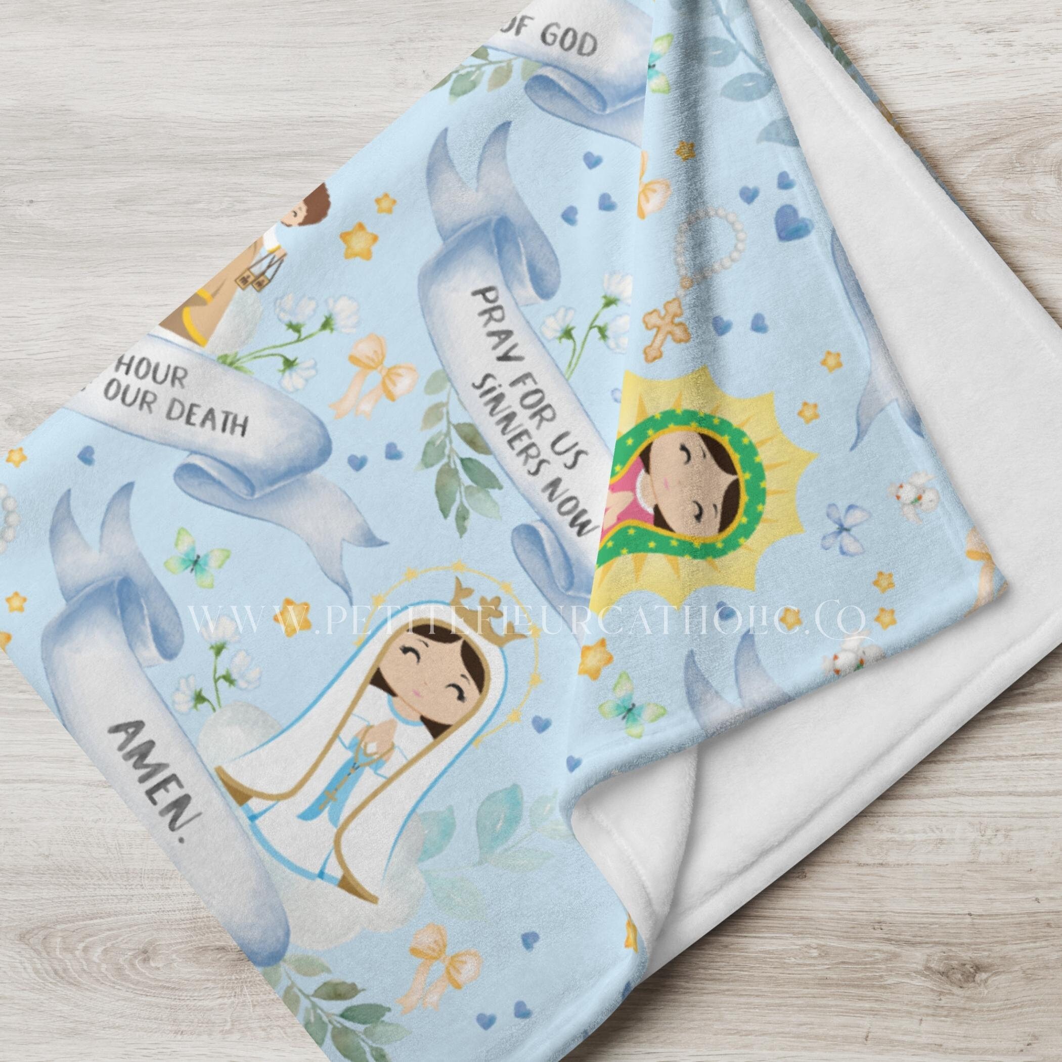 Hail Mary Full of Grace Marian Throw Blanket Our Lady Rosary - Etsy