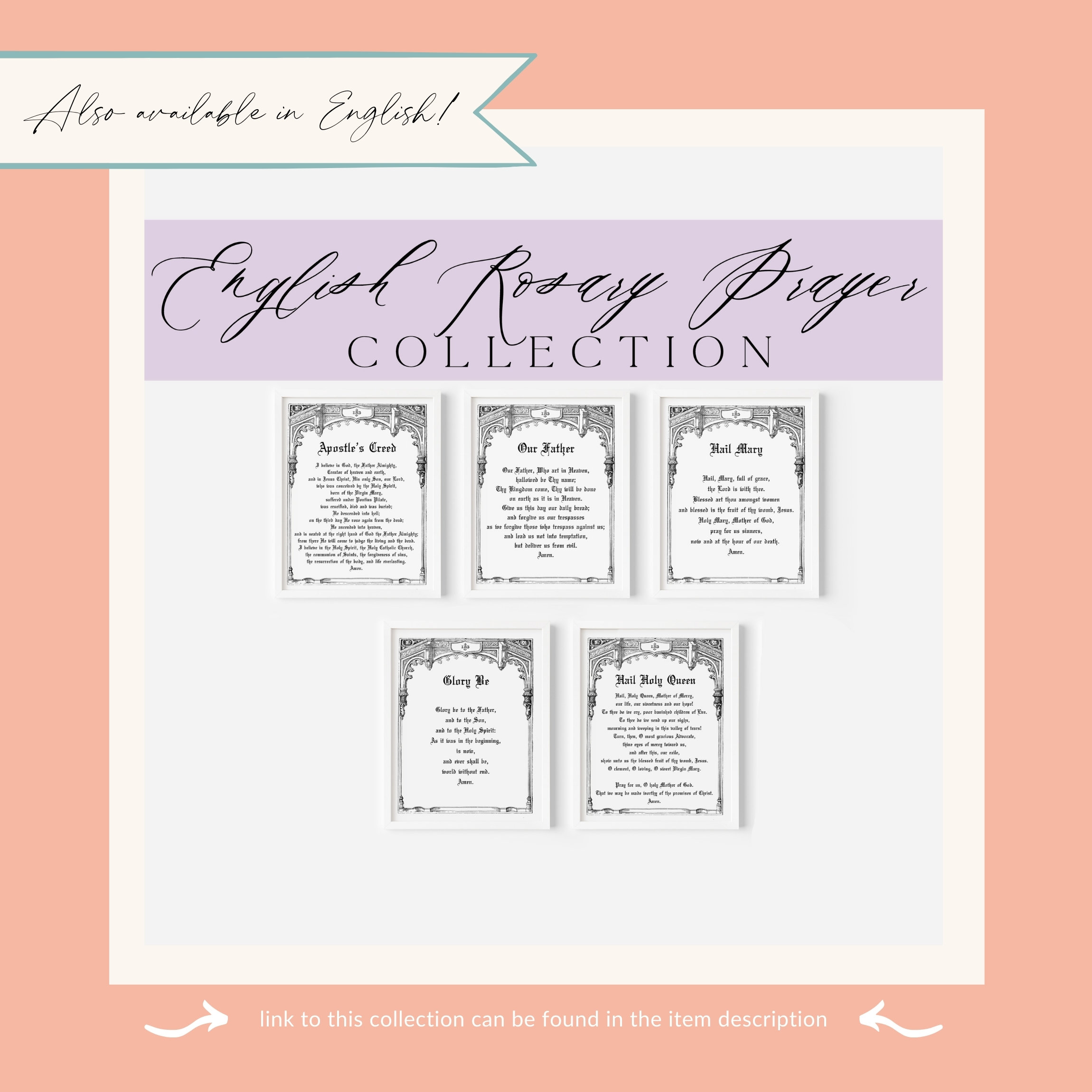 Catholic Latin Rosary Printable Prayer Collection | Etsy