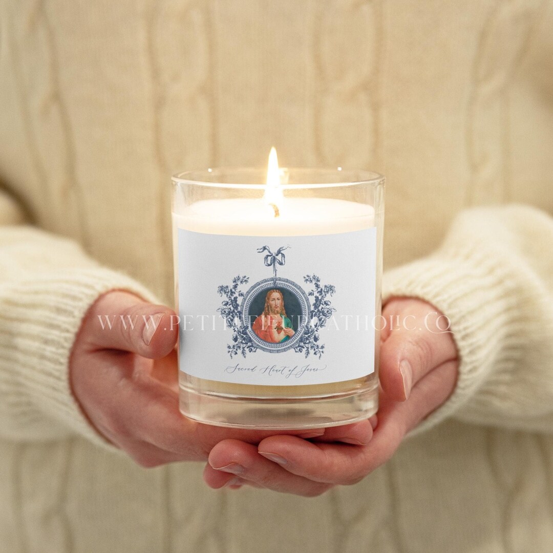 Sacred Heart of Jesus Candle - Catholic Candle - Unscented Wax Candle ...