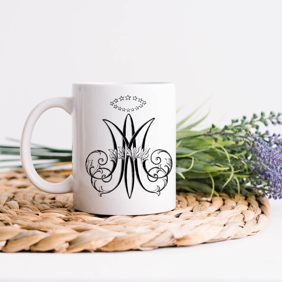 Auspice Maria Catholic Mug - Virgin Mary Gift - Hail Mary - Marian ...
