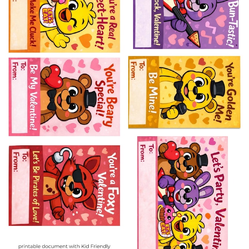 Five Nights of Freddy Valentine Cards - Etsy