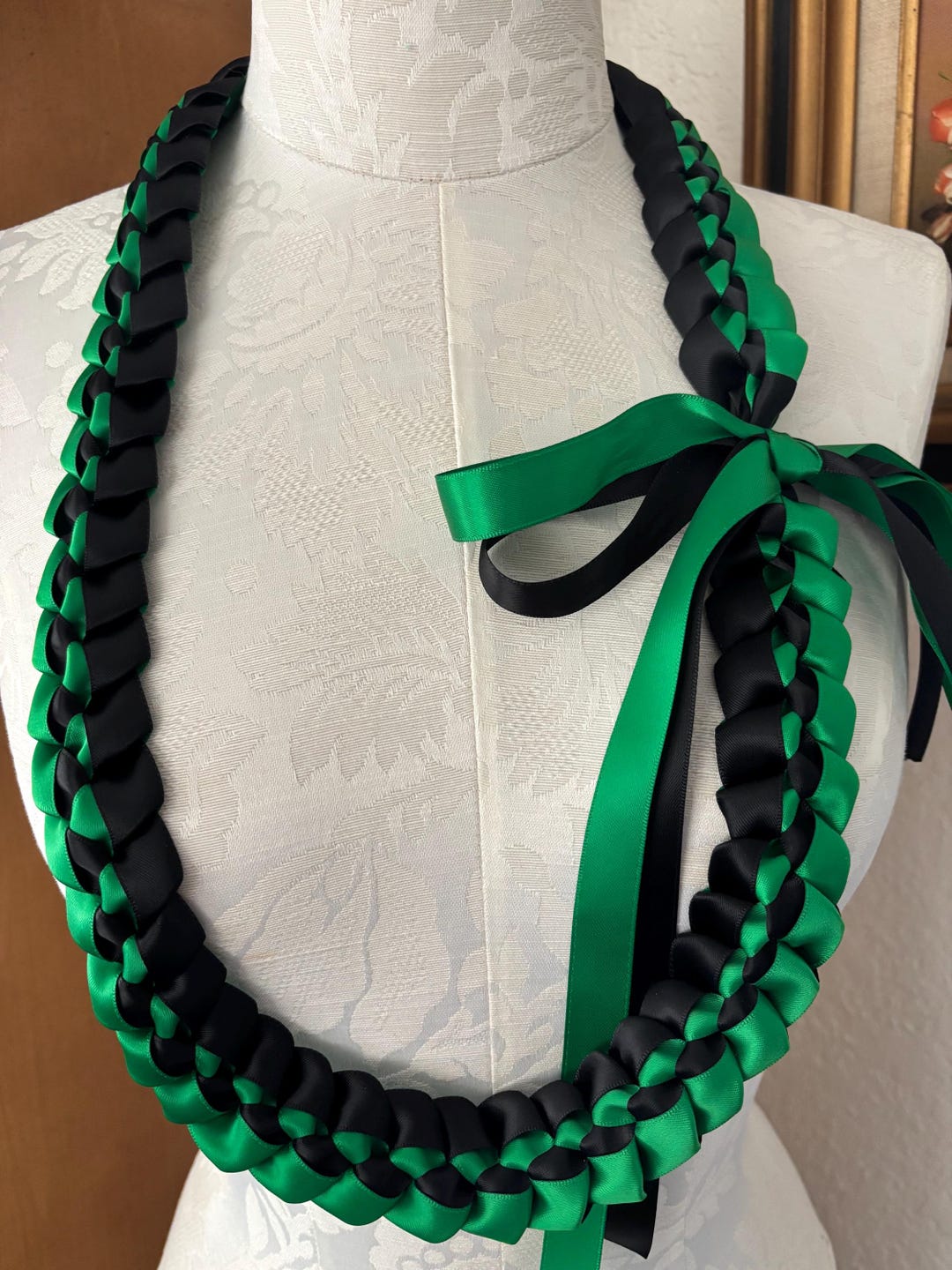 Graduation Ribbon Lei- Green & Black - Etsy