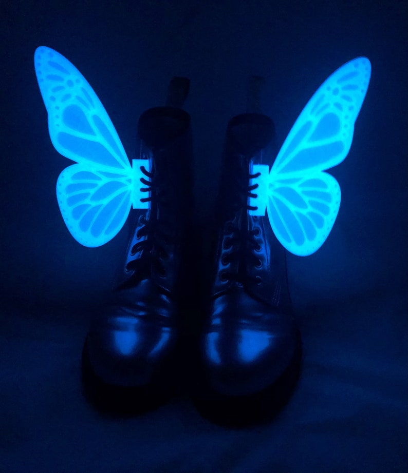 3D LARGE 8" Butterfly Wings for Shoes Boots Roller Skates Costume ...
