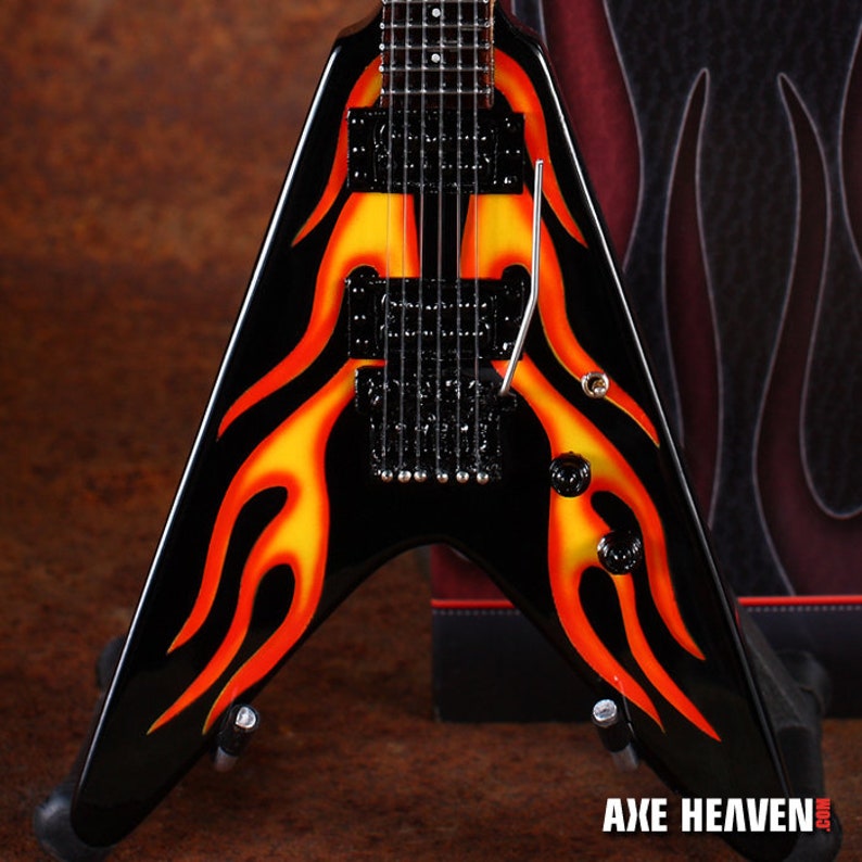 Metallica James Hetfield Hot Rod Flames V Mini Guitar Etsy