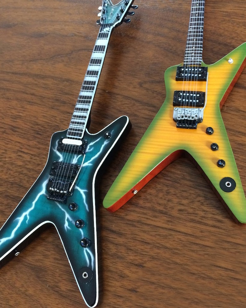 Licensed Set Of 2 Dimebag Darrell Signature Mini Guitars Etsy