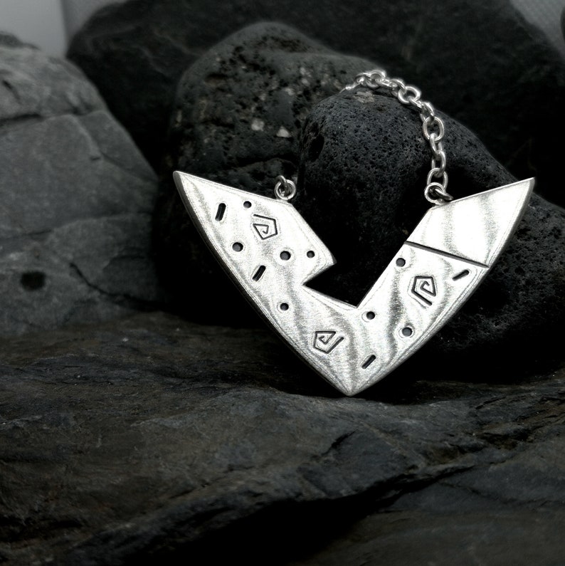 VOLU Geometric Pendant Large Arrowhead Triangle Sterling - Etsy