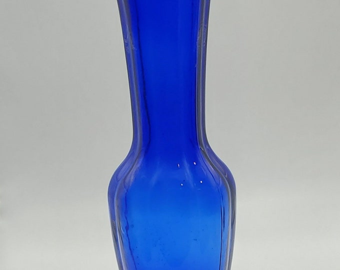 Vintage Blue Glass Vase - Etsy